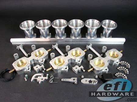 EFI Hardware E-Series 6cyl DCOE throttle block kit including TPS and ...