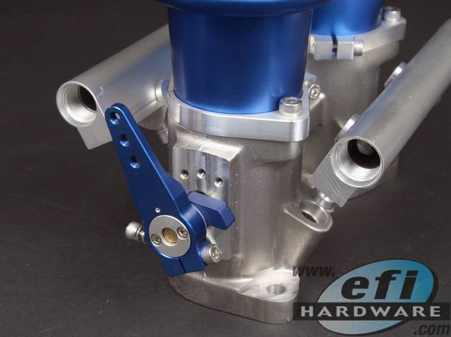 Throttle Stop with Indexable Arm Linkage - Blue - Mounted on IDA Throttle