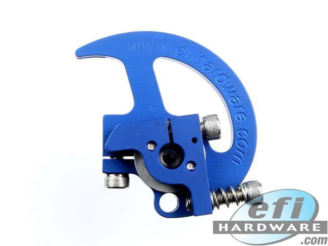 Throttle Stop with Indexable Cable Pulley - Back Side - Blue