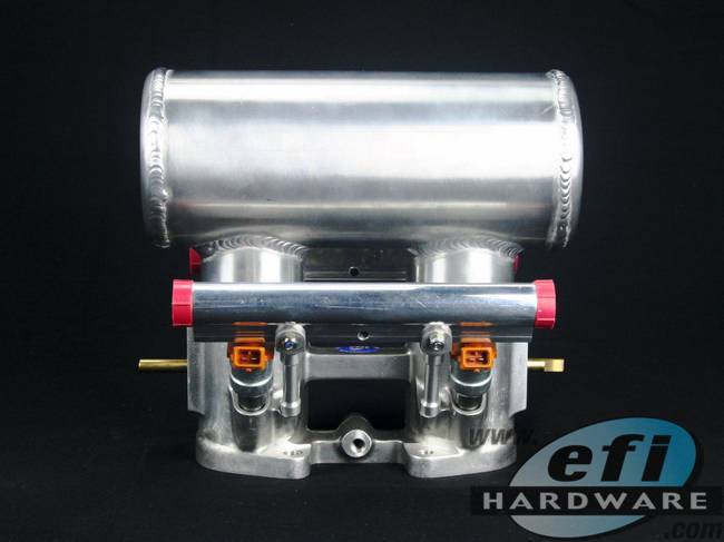 IDA turbo plenum for 50 mm throttle body bores - on IDA throttle - rear ...