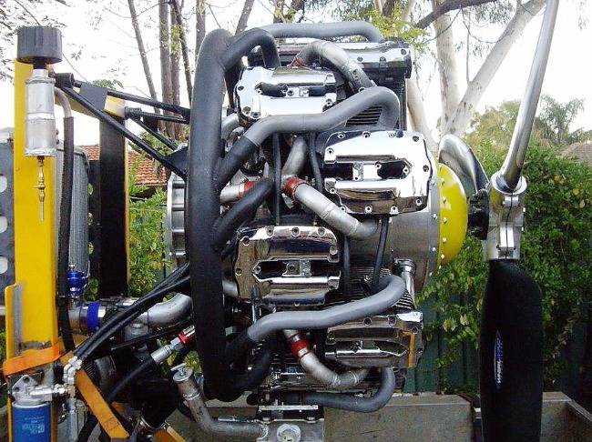 Russell Sutton 14 Cylinder Radial Engine - Right Side View